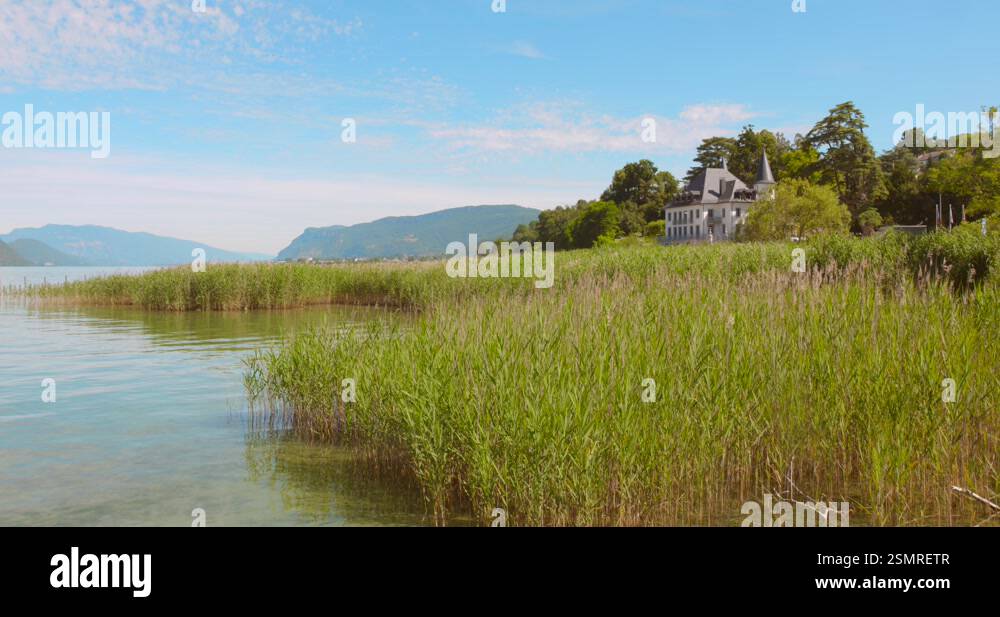 Shot of "Lac du Bourget" (Bourget Lake), the biggest natural lake in ...