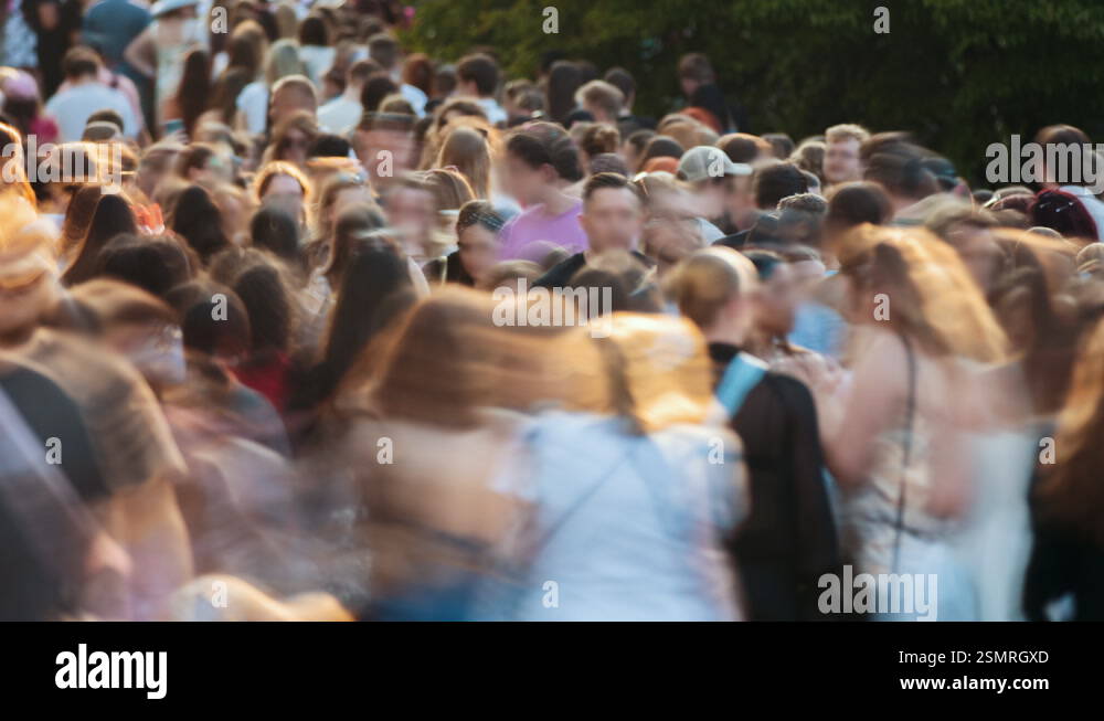 Time-lapse people crowd walking crosswalk in city street, rush hour ...