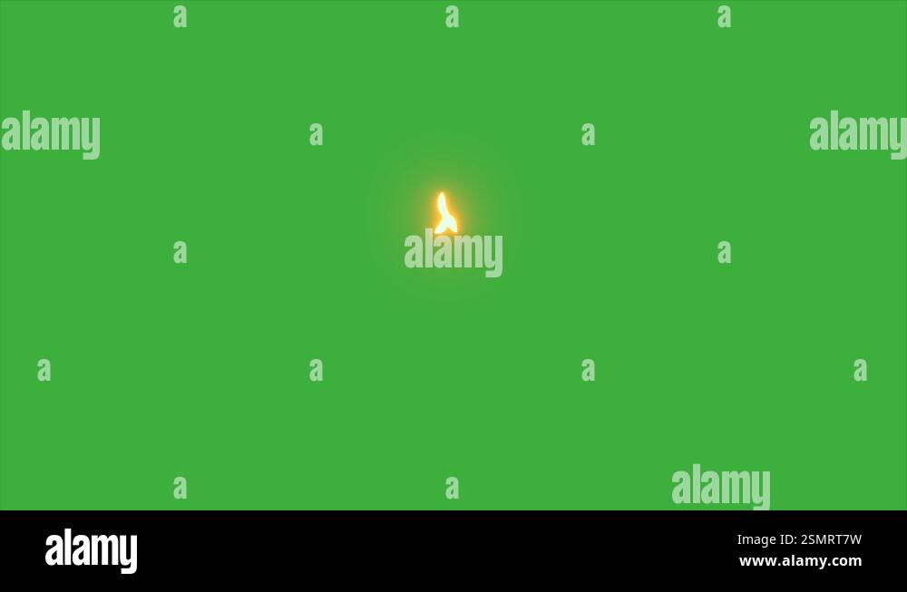 Animation video loop glow monster face symbol on green screen ...