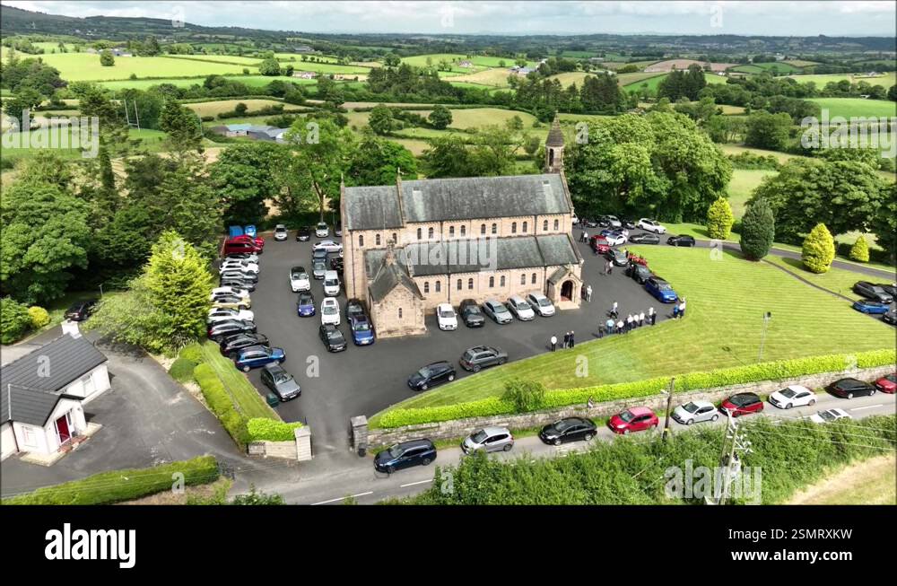 st michaels chapel in lissan northern ireland aerial footage during ...