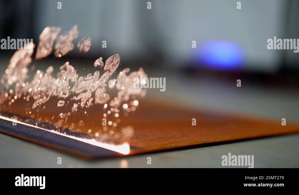 Laser treatment of metal to remove rust, smooth scanning of the beam on ...