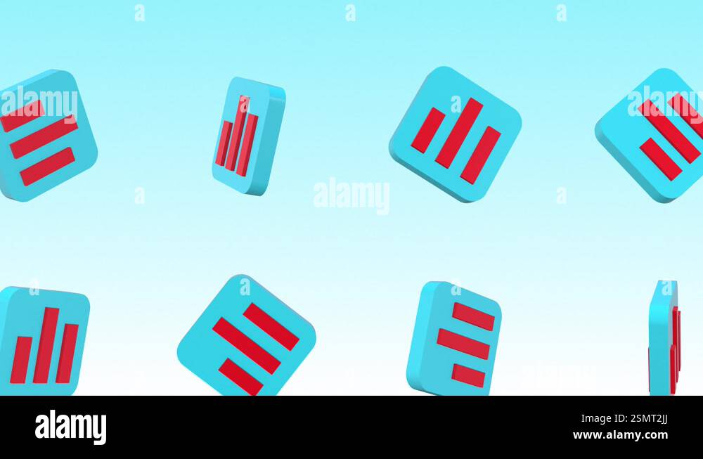 3D Graph Icons Falling Animation. Graph Lines 3D. Business Loss and ...