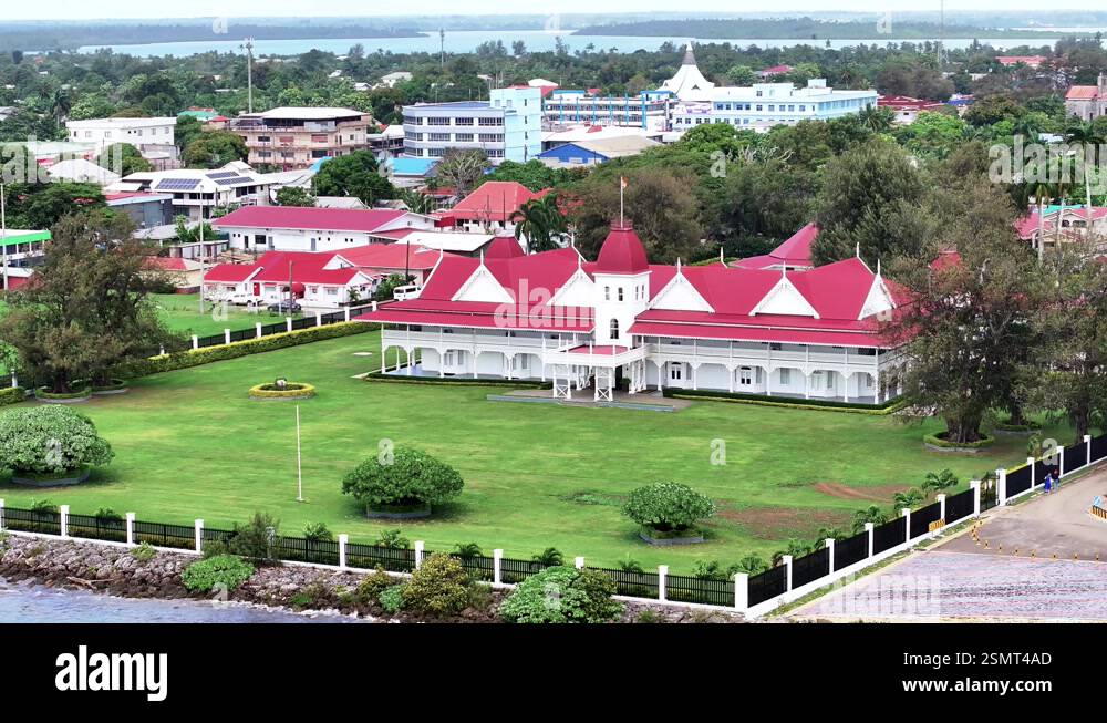 Royal Palace, Kingdom of Tonga. Kings residence building and Nuku'alofa ...
