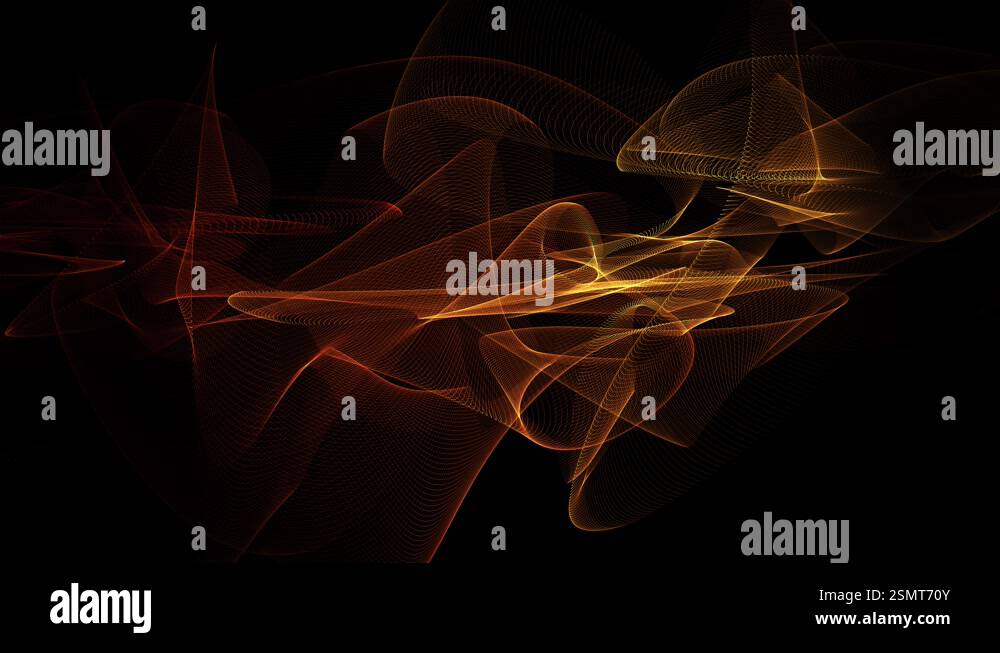 Visual effects, VFX, orange aurora lights moving on black background 3D ...