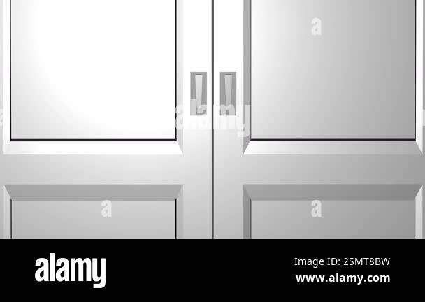 Double Door Opening Animation with Green Screen Background Stock Video ...