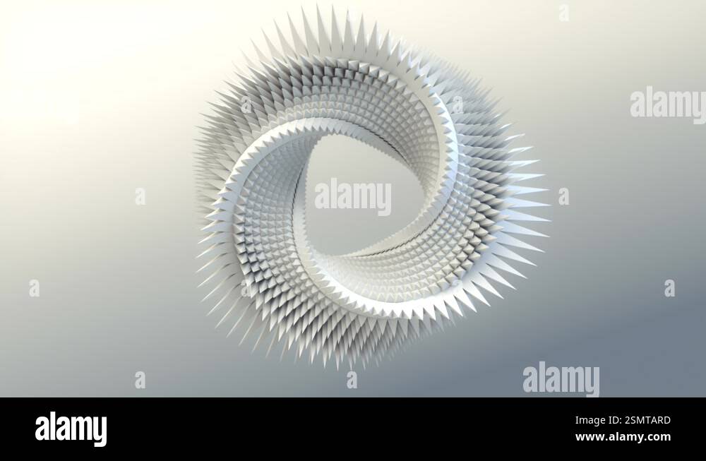 Loop animation of a white figure in the shape of a Moebius ring. 3d ...