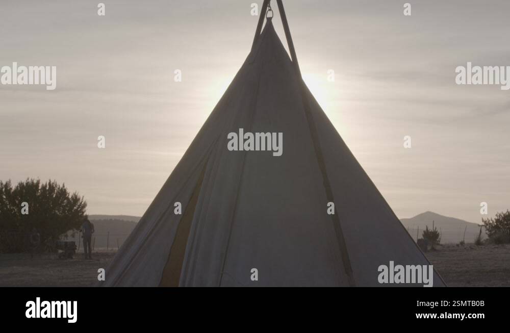 Cowboy camp canvas tent FLAT Stock Video Footage - Alamy