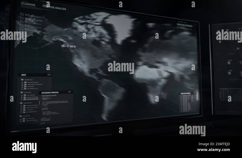 Modern spying system searching for the target gps signal coordinates ...