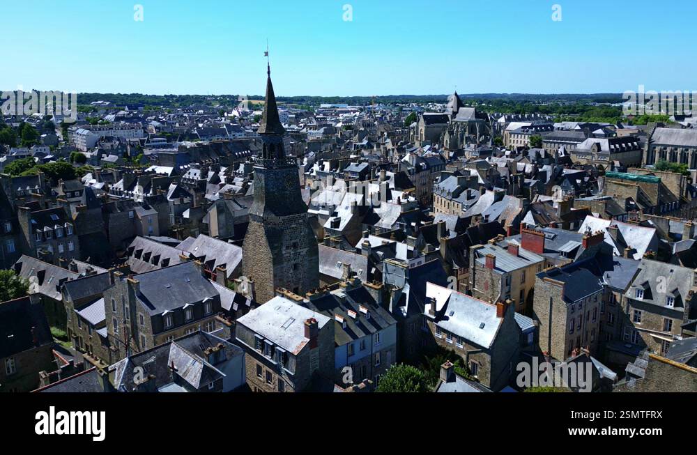 Clock tower or the Tour de l'Horloge and Saint-Malo church in ...