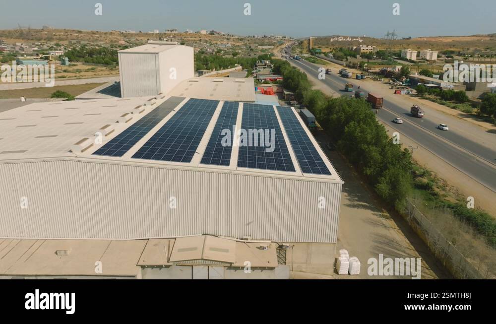 karachi, Pakistan - 08/07/2024: Solar panels set up on warehouse in ...