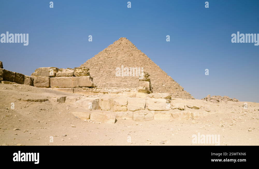 Pyramid Complex Of Limestone Plateau In Giza, Egypt, Middle East. Tilt ...