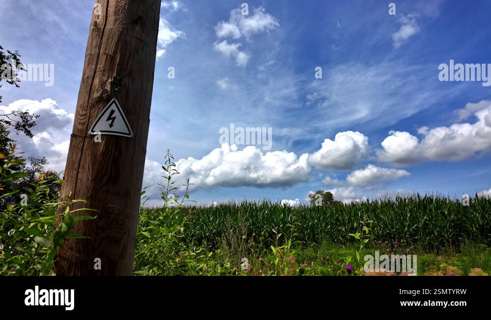 Warning sign on power pole Stock Videos & Footage - HD and 4K Video ...