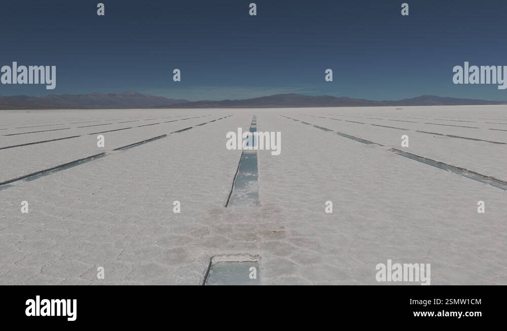 Salt extraction pools at Salinas Grandes in Argentina Stock Video ...