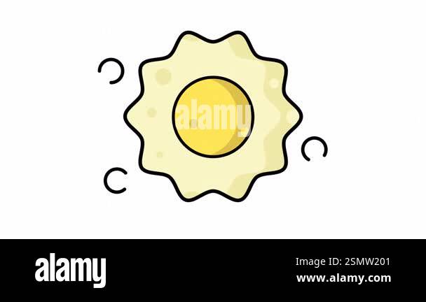 Depiction of a fried egg animation design Stock Video Footage - Alamy