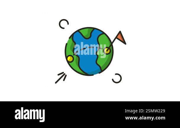 Animated globe icon. Online communication. Travel around the world ...