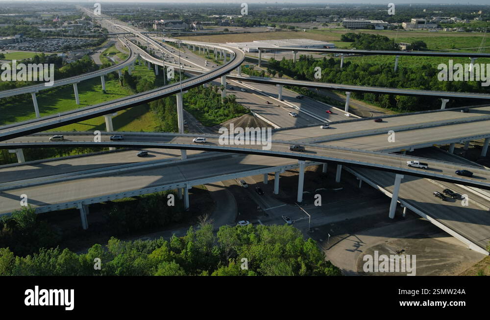 I45 freeway and Texas State Highway Beltway 8 intersection drone Shoot ...