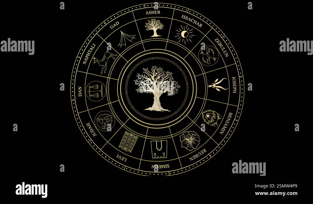 ASHER Tribe of Israel Flag Symbol Banner Stock Video Footage - Alamy