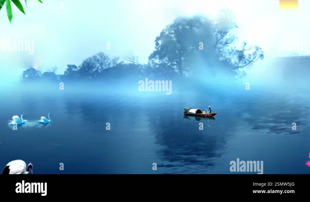 Digital art ancient landscape Painting Traditional Ink Style national ...