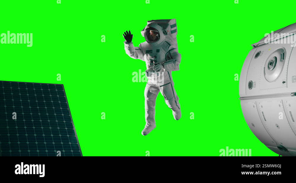 Astronaut Floating in Zero Gravity on Green Screen Stock Video Footage ...
