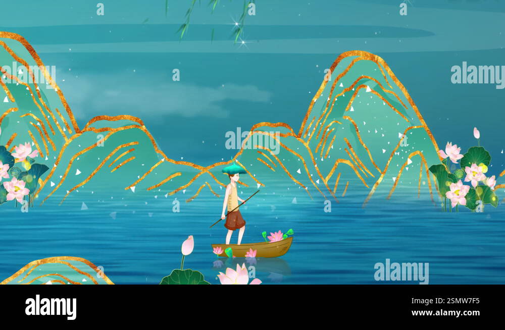 Mysterious landscape China's traditional Oriental Digital Art animation ...