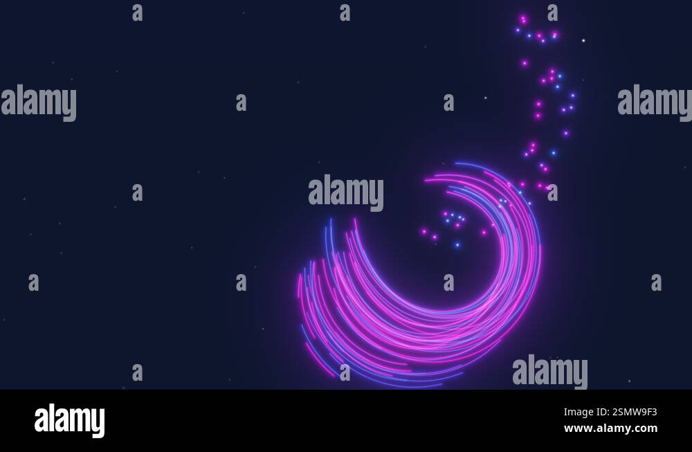 Spinning in the form of a figure of eight multi-colored particle tracks ...