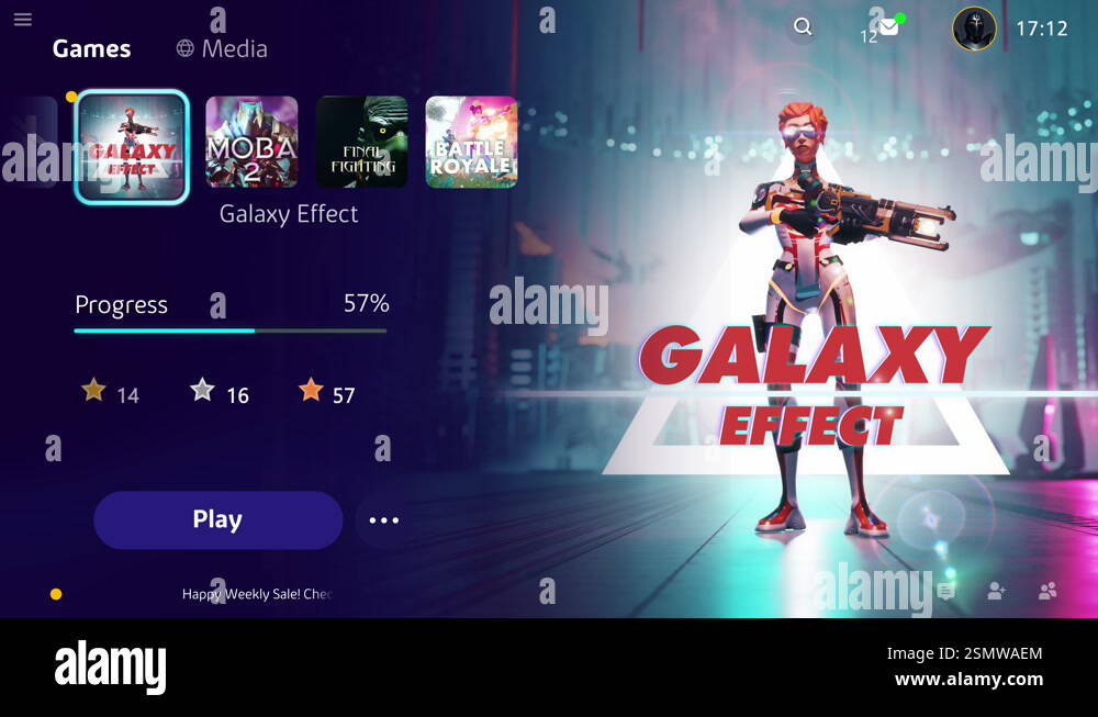 Starting the new fighting game using the console selection menu ...