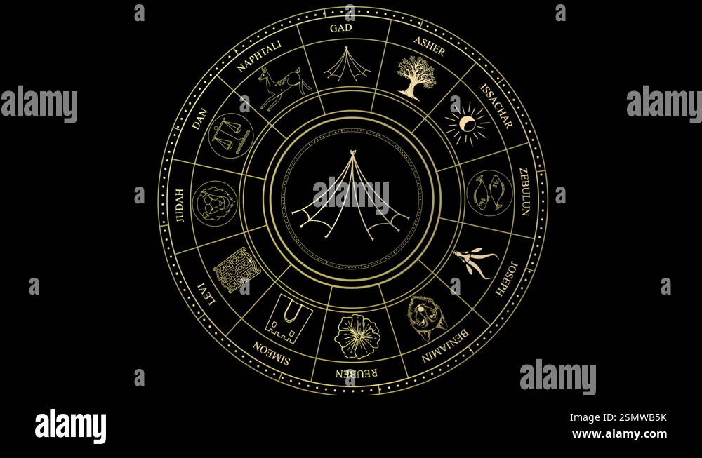 GAD Tribe of Israel Flag Symbol Banner Stock Video Footage - Alamy