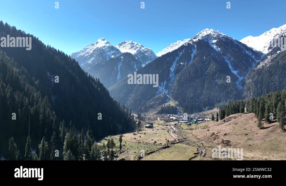An Aerial FPV Shot of Aru Valley at Pahalgam in Kashmir, India Stock Video Footage - Alamy