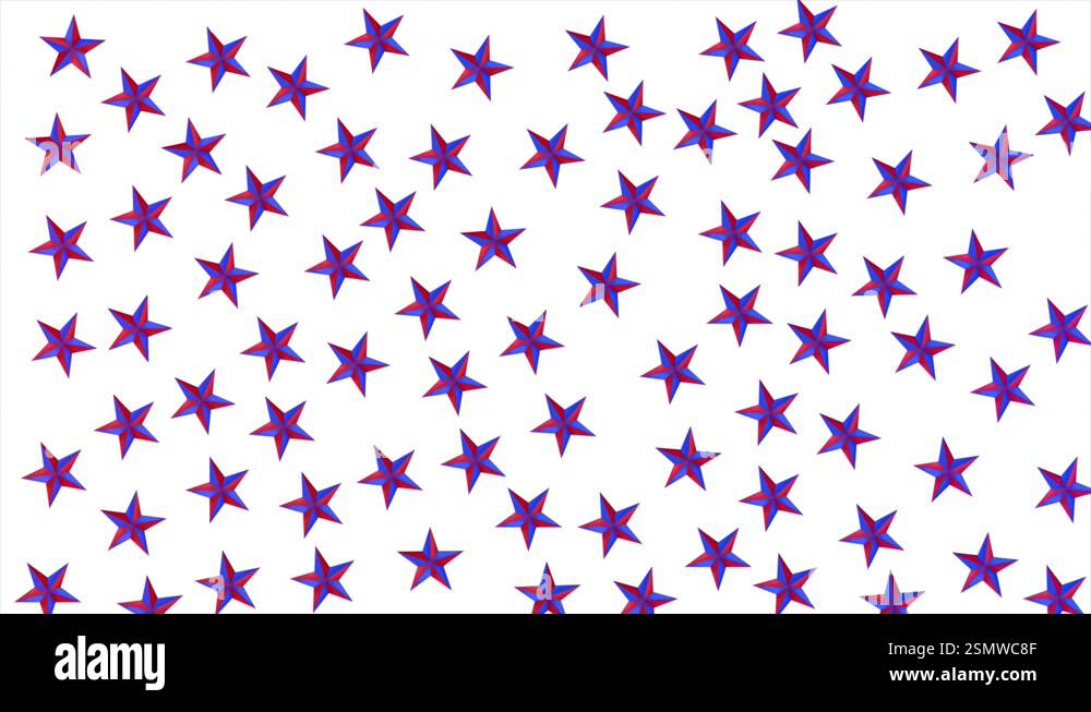 Red and blue stars rotate texture pattern animation background in white ...