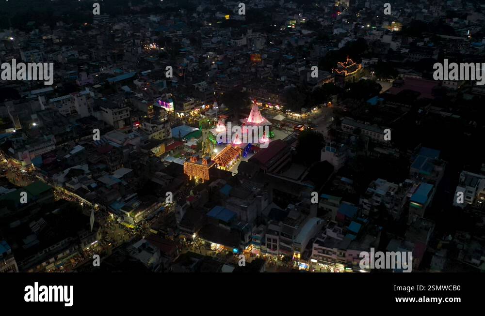 India Maharashtra Kolhapur Mahalaxmi Temple Aerial Stock Video Footage ...