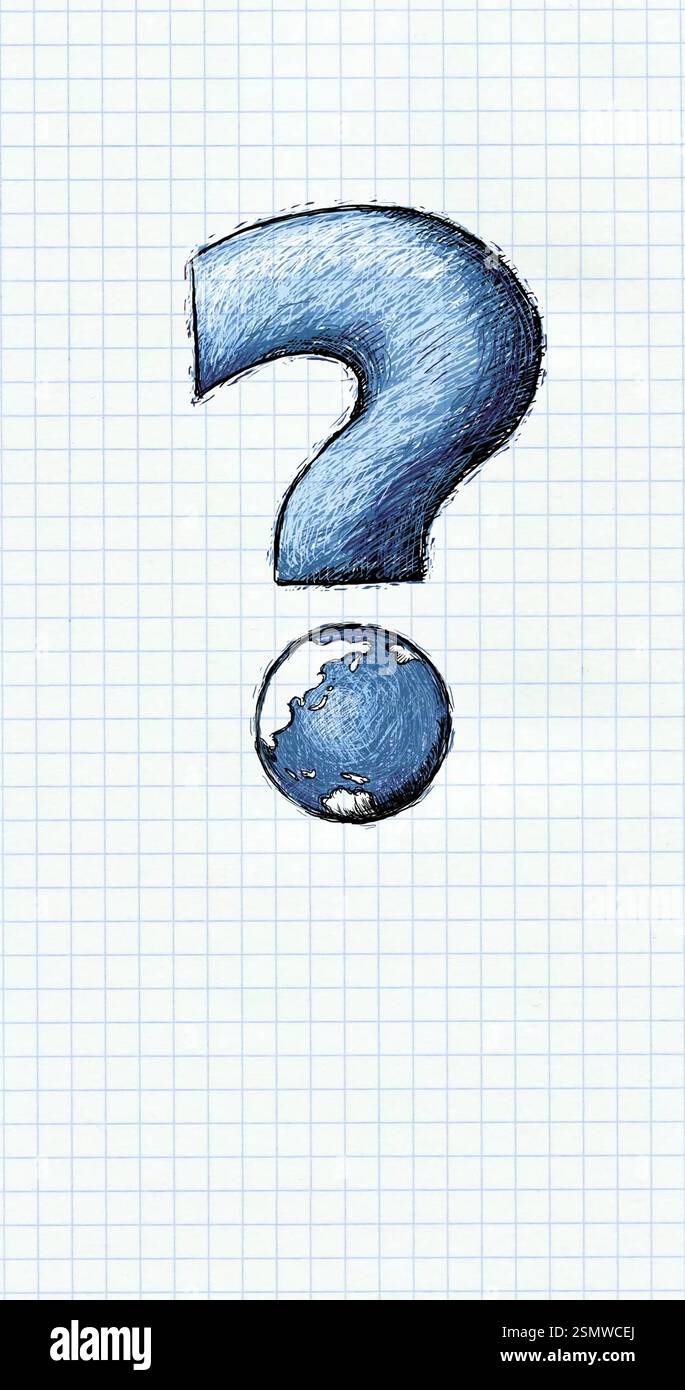 Earth question mark on vertical grid Stock Video Footage - Alamy