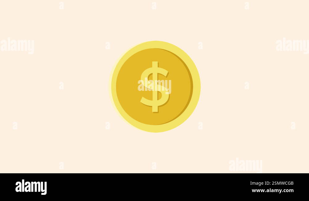 2d Cash Money Coin Toss Up Animation 4K Stock Video Footage - Alamy