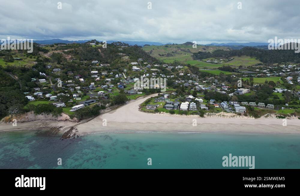 Hahei beach in the Coromandel peninsula in New Zealand Stock Video ...