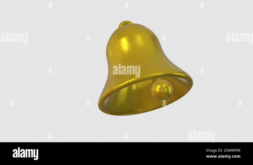 3D Bell Icon Rotating on a Transparent Background. Seamless Loop. Bell ...