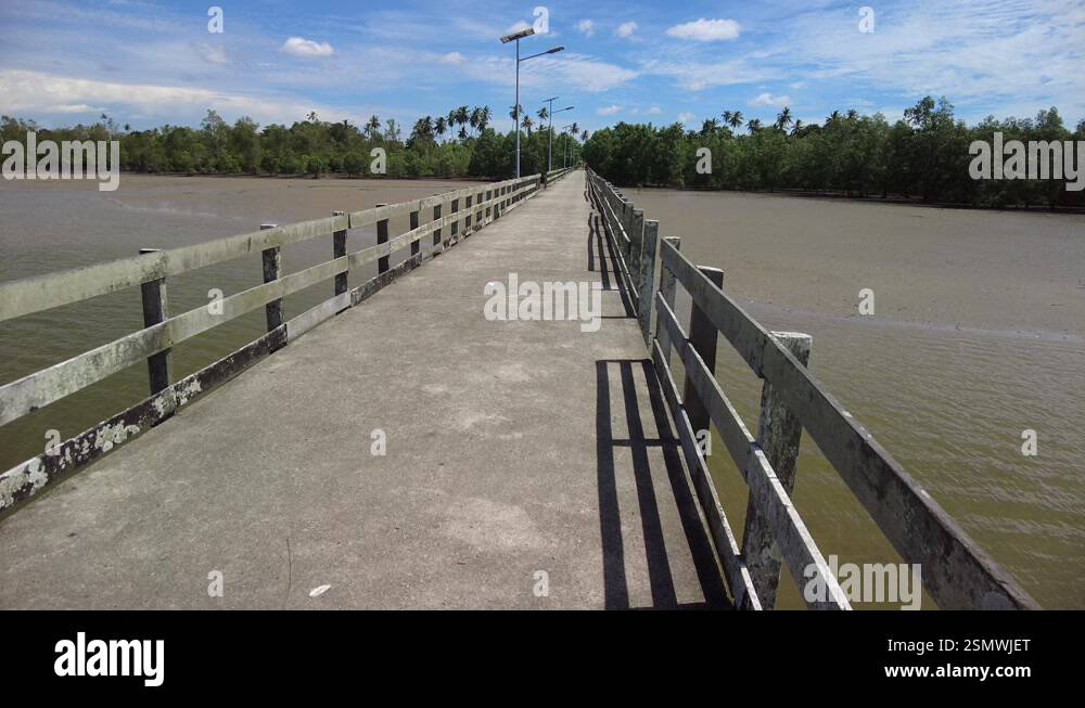 Sampadi Long Bridge Jetty Facig To The Open Sea,Borneo,Malaysia Stock ...