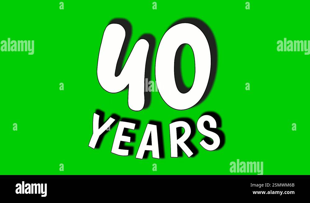 40 forty years text animation motion graphics on green screen ...