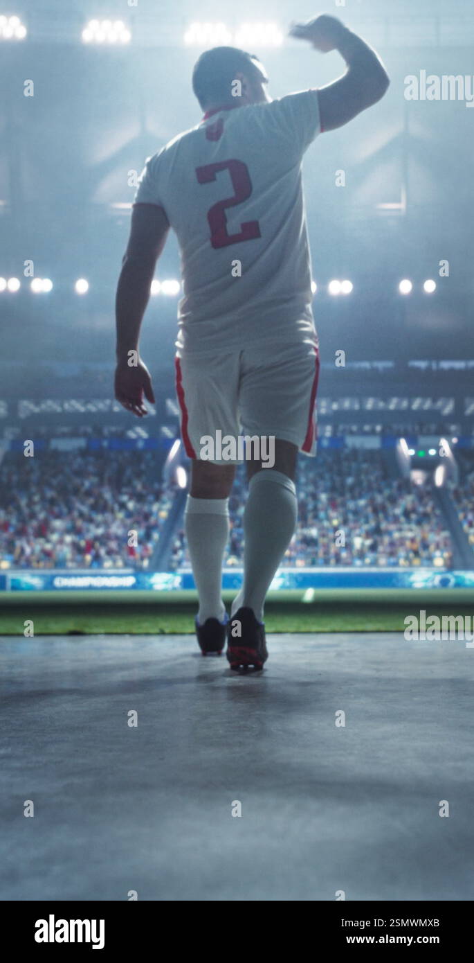 Vertical Screen Soccer Player Scoring Goal and Celebrating Stock Video ...