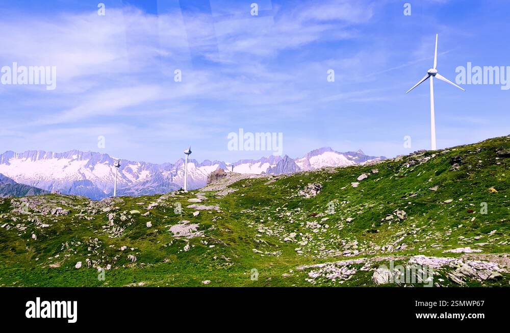 2363 Meter in Gütsch with Panoramic View over a Wind Farm on the Swiss ...