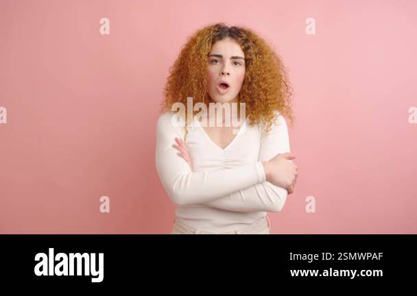 Professional young woman demonstrating wide range of emotional ...