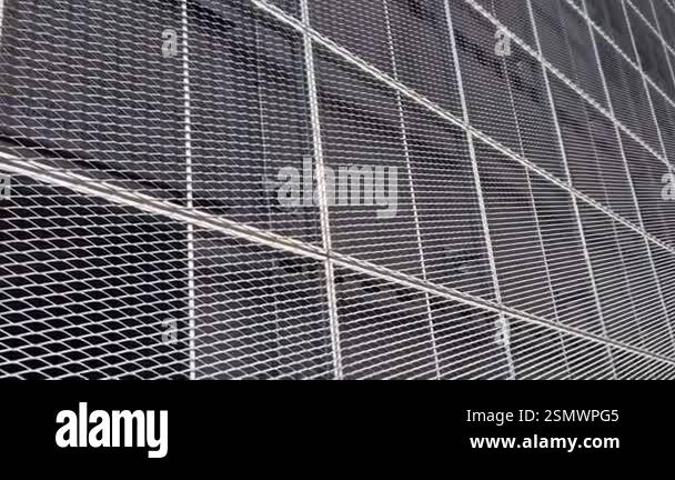 steel cladding of a building with a expanded metal lattice structure ...
