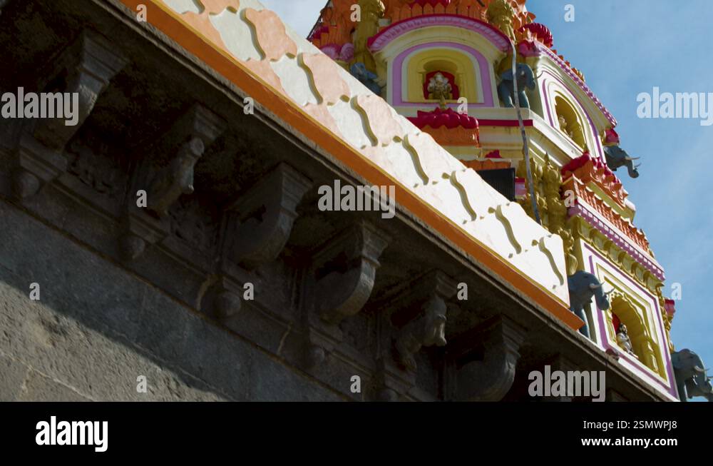 India Maharashtra Pune Purandar Morgaon Ganpati Temple Stock Video ...