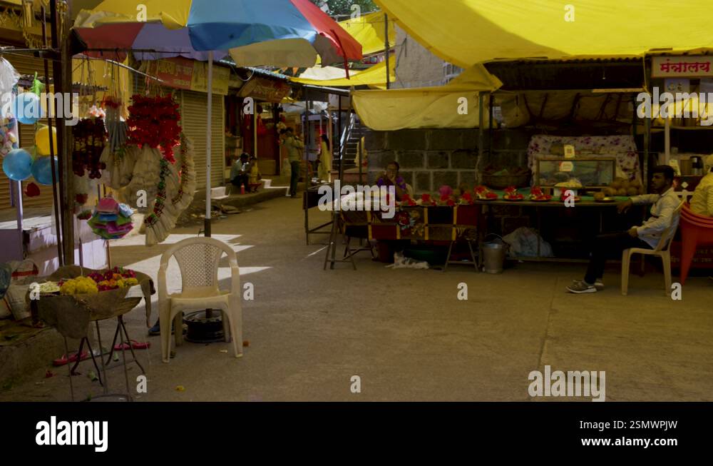 India Maharashtra Pune Purandar Morgaon Ganpati Temple Stock Video ...