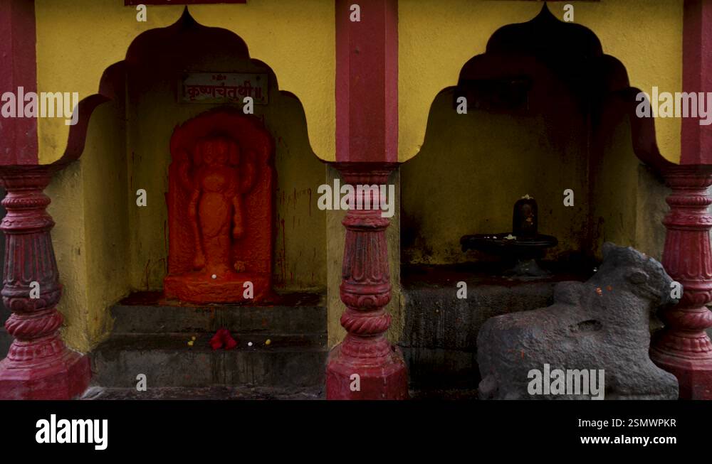 India Maharashtra Pune Purandar Morgaon Ganpati Temple Stock Video ...