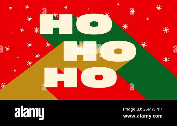 Animation of Ho Ho Ho text. Sound of Santa Claus's laughter motion ...