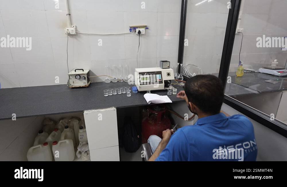 A large lab is visible where tile clay is being tested Stock Video ...