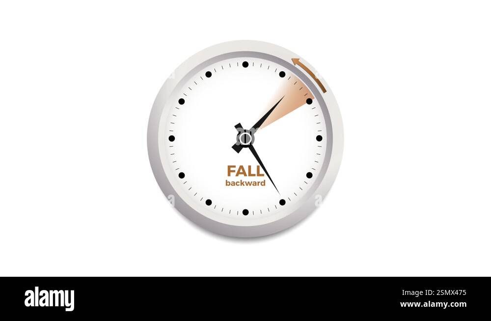 Animated illustration of a clock showing the time change when daylight ...