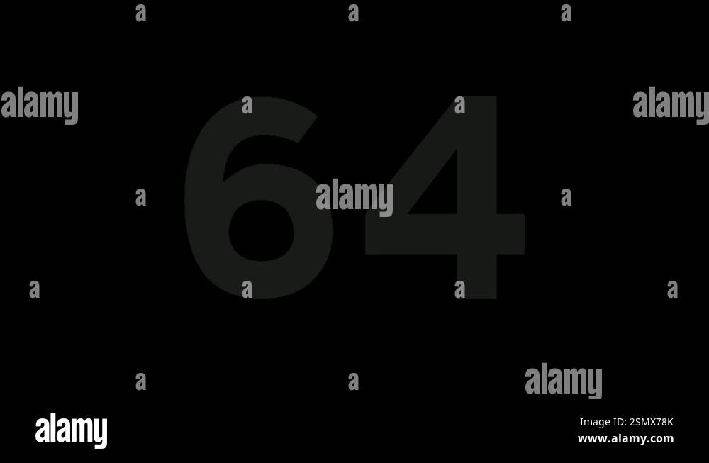 Neon number 64 sixty four sign symbol modern animation motion graphics ...