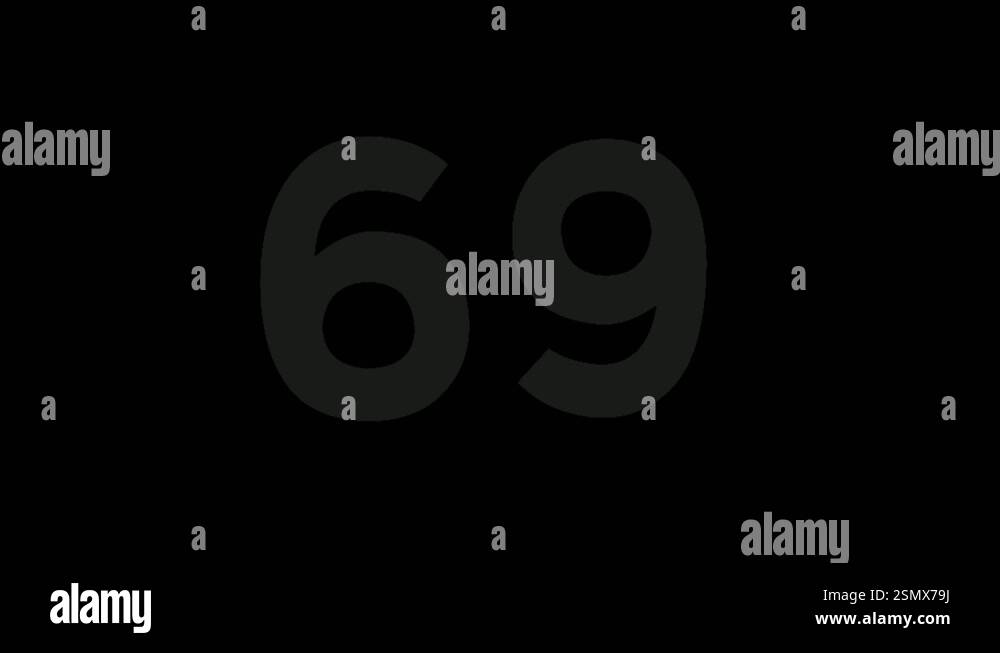 Neon number 69 sixty nine sign symbol modern animation motion graphics ...