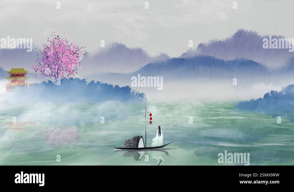 Mysterious landscape China's traditional Oriental Digital Art animation ...