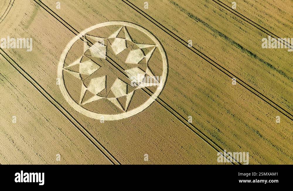 Geometric Crop Circle Formation In Wheat Field In Marten, Wiltshire ...